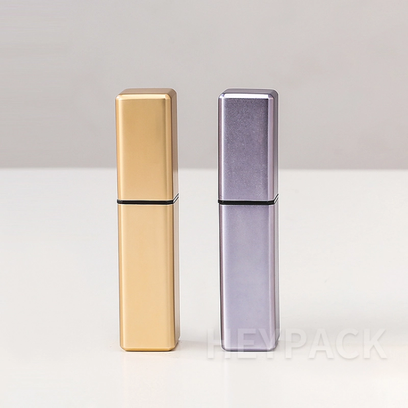 square shape aluminum rose gold color lipstick tube-cosmetic packaging ...